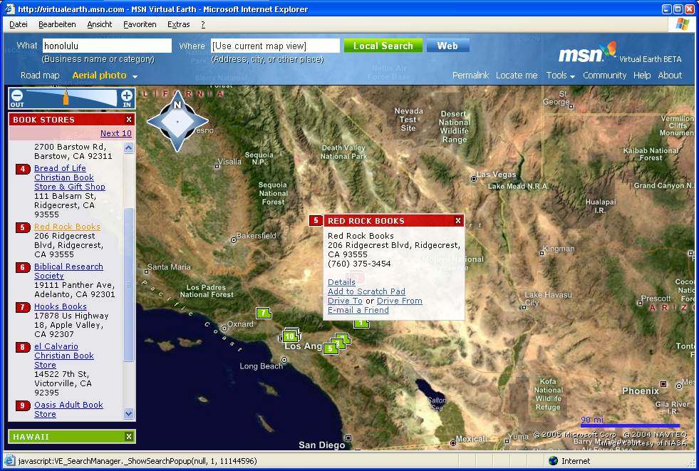 MSN Virtual Earth - Konkurrenz zu Google Maps - Screenshots MSN Virtual Earth - Konkurrenz zu Google Maps - Screenshots