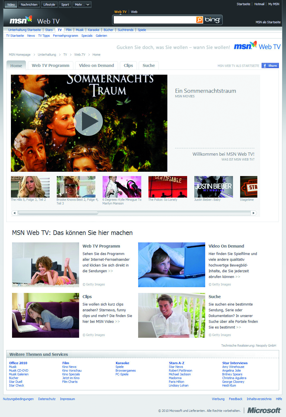 MSN Web TV: Microsoft macht Webfernsehen - Golem.de