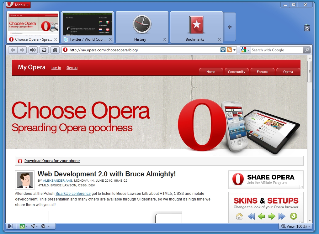 Opera 10.60: Browser mit Standortbestimmung und höherer Geschwindigkeit ...