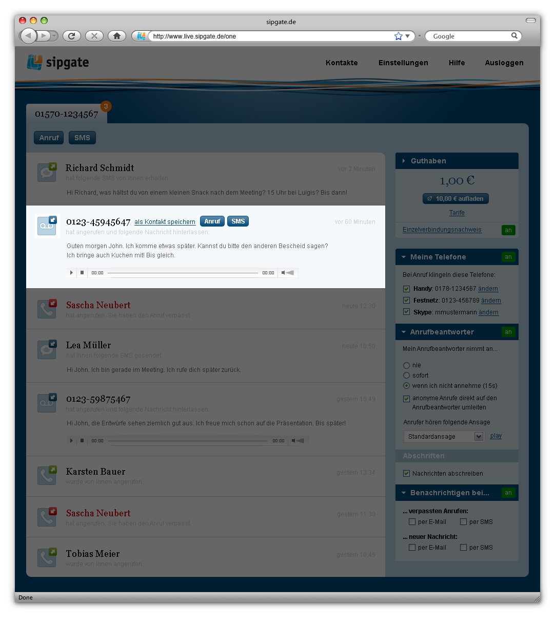 Sipgate One: Kostenlose Rufnummer für Handys, Festnetz und Skype - Golem.de