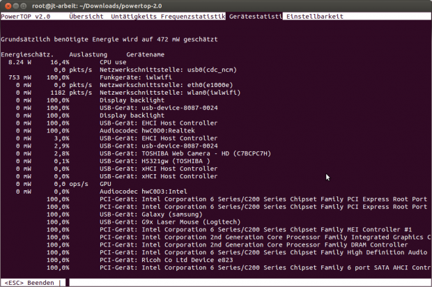 Energieverbrauch: Powertop 2.0 liefert präzisere Daten - Golem.de