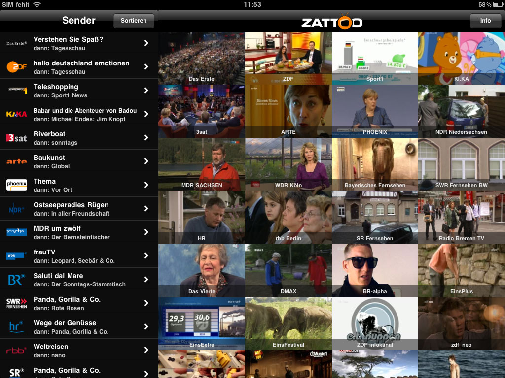 Zattoo-App: Senderwechsel mit Werbeunterbrechung - Golem.de