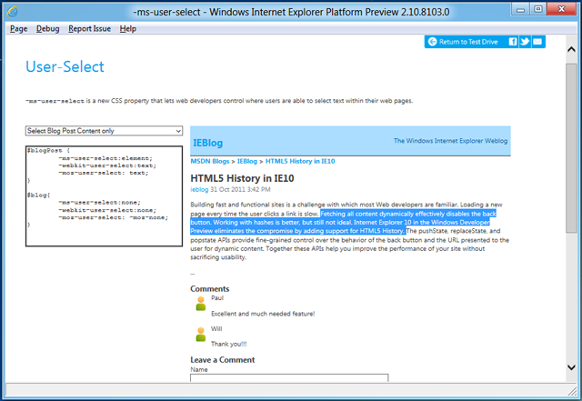 Windows 8: Internet Explorer 10 Platform Preview 4 kann mehr HTML5 - Golem.de