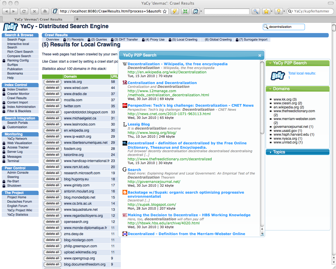 Yacy 1.0: Freie und dezentrale Suchmaschine von allen für alle - Golem.de