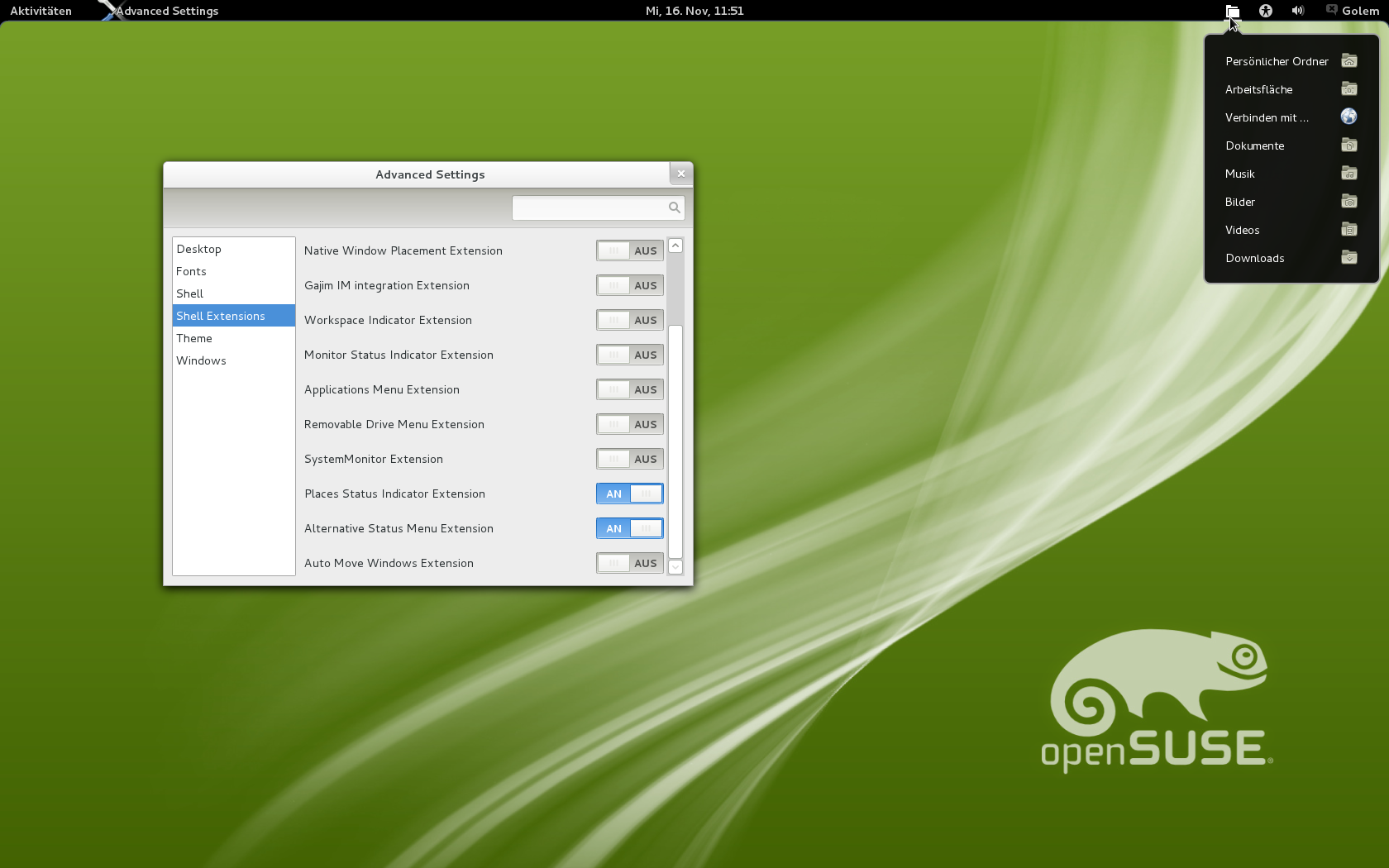 Test: Opensuse 12.1 bereit für Experimente - Golem.de