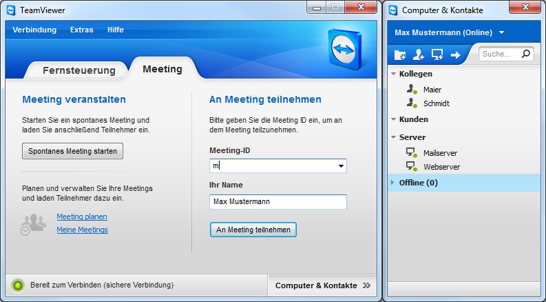 Teamviewer 7 Beta: Online-Meetings mit bis zu 25 Teilnehmern - Golem.de