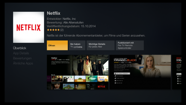Streaming-Dienst: Netflix-App für Amazons Fire TV ist da - Golem.de