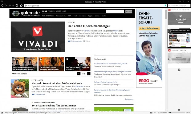Vivaldi-Browser: Neue Technical Preview bringt Verbesserungen - Golem.de