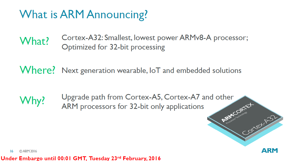 Cortex-A32: Dieser ARMv8-Kern ist für 32 statt 64 Bit optimiert - Golem.de