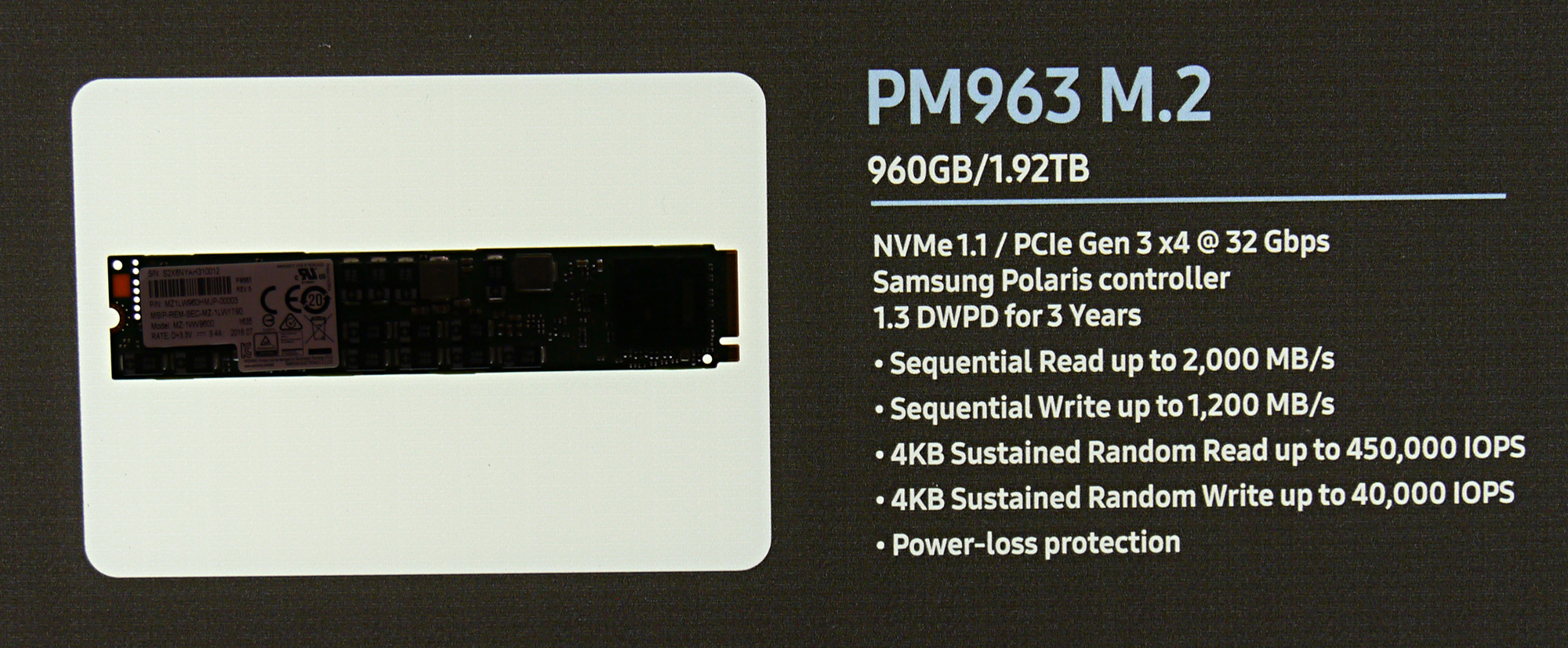 M.2-SSDs: Samsung stellt PM963 und SM963 mit 2 TByte aus - Golem.de