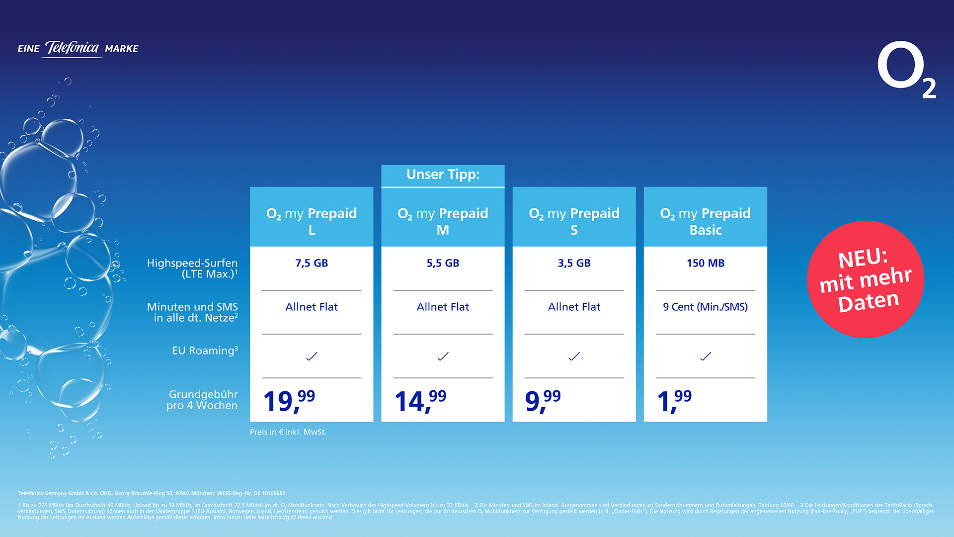 O2 My Prepaid: Smartphone-Tarife erhalten mehr ungedrosseltes ...