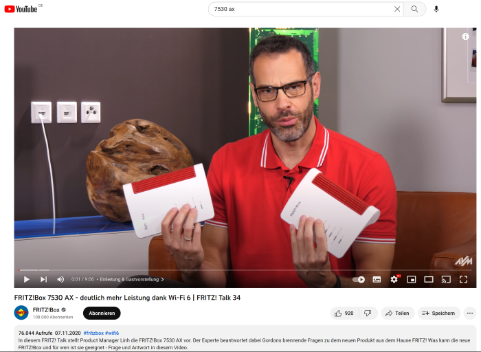 Die Fritzbox 7530 AX mit Wi-Fi 6: günstig und immer noch gut!