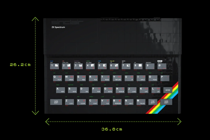 Retro-Computer der 80er: ZX Spectrum mit 100 bedruckten Steinen auf ...